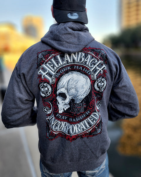 Work Hard Zip Up Hoodie – Hellanbach Inc.
